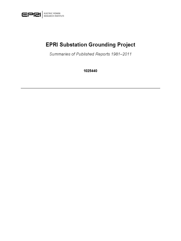 EPRI Substation Grounding Project PDF | PDF | High Voltage Direct ...