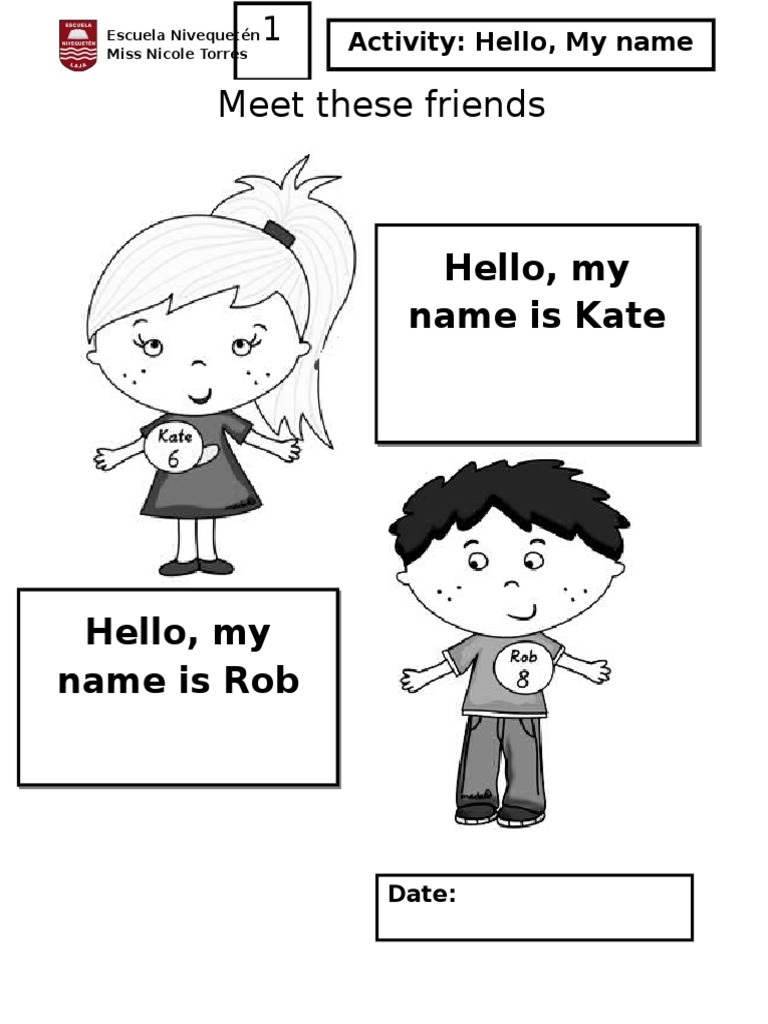 My Name Is Activity for Kids | PDF | Home & Garden
