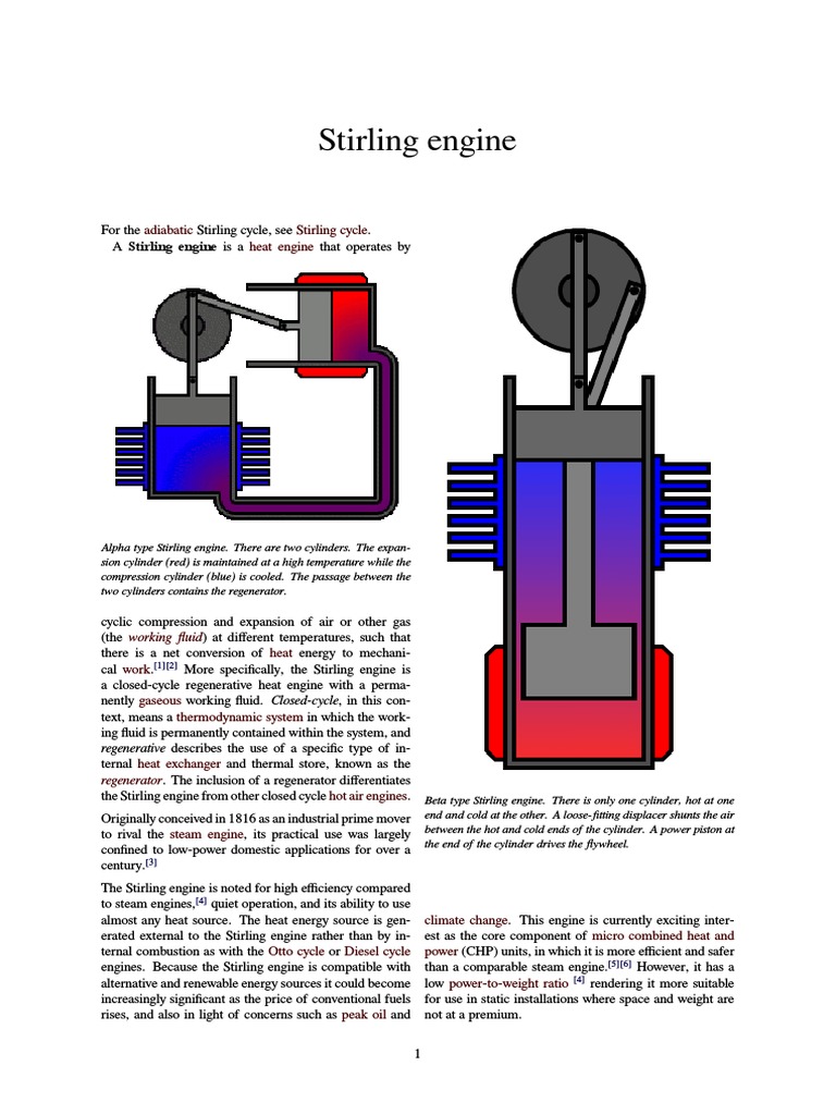 Overview of Stirling Engine Types | PDF | Internal Combustion Engine ...