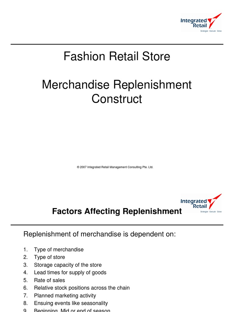 Retail Store Replenishment | PDF | Merchandising | Retail