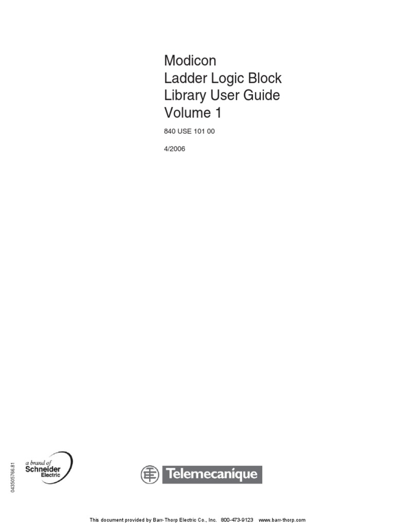 Modicon Ladder Logic Block Library User Guide Volume 1 | PDF | Trigonometric Functions | Binary ...