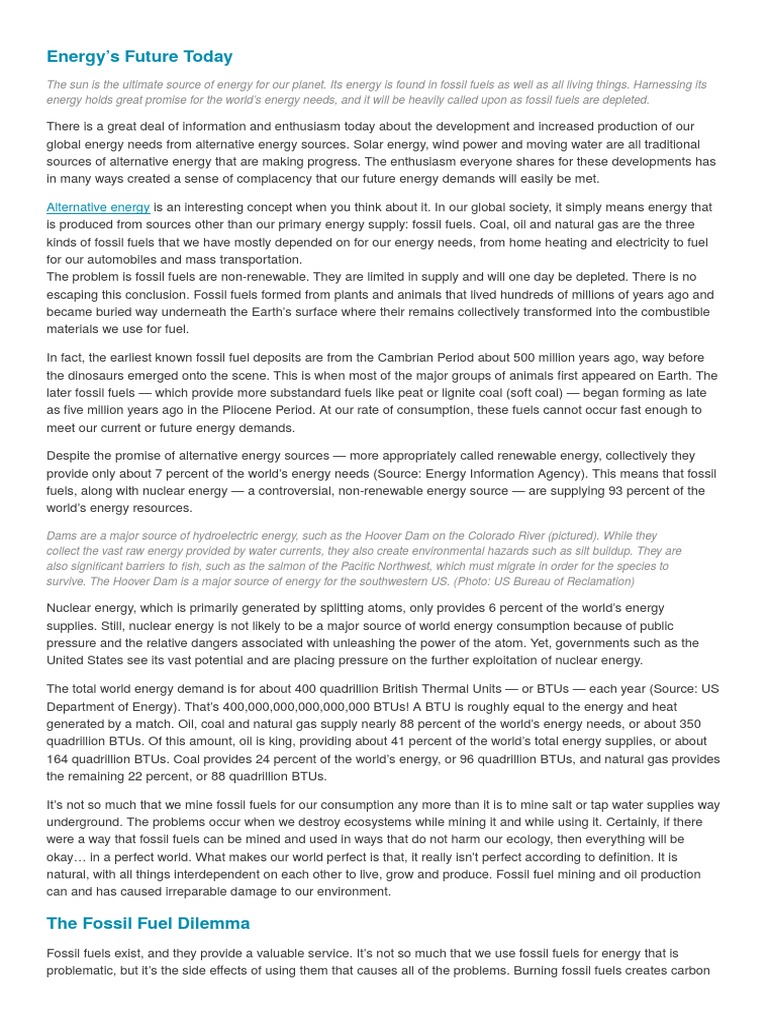 Renewable Energy vs. Fossil Fuels.1 | PDF | Energy Development | Fossil ...