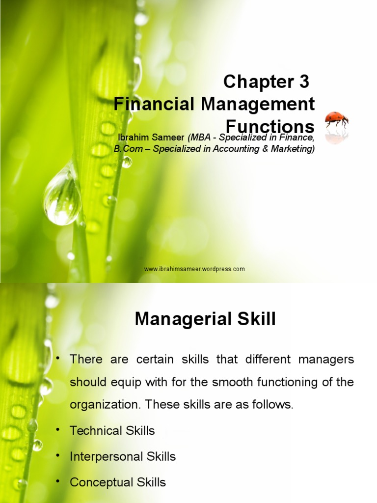 Chapter 3 Financial Management Functions Download Free Pdf Budget