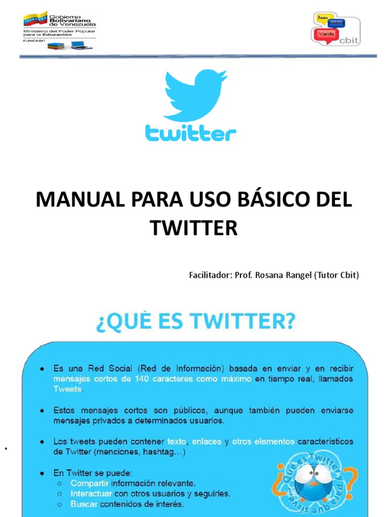 Manual Básico de Uso de Twitter | PDF | Gorjeo | Hashtag