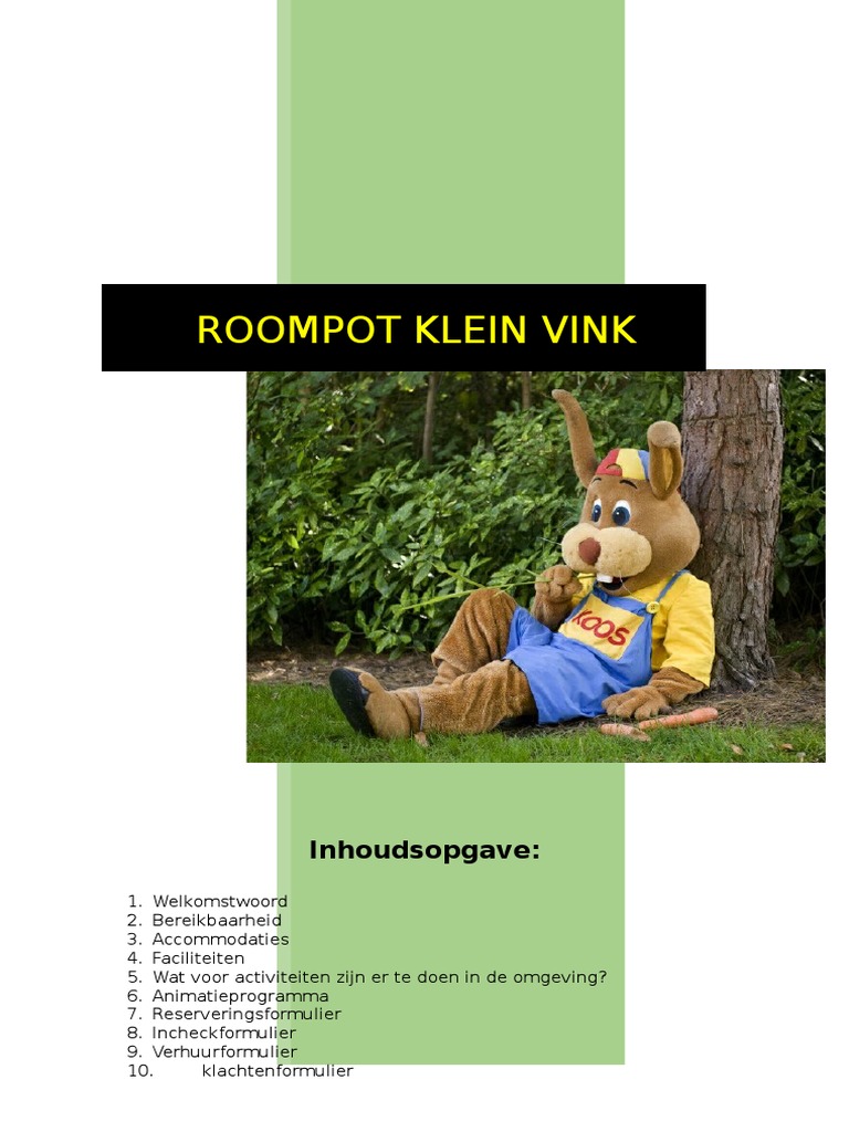 Informatiemap Klein Vink | PDF