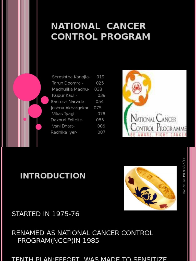 National Cancer Control Program | PDF | Cancer | Medical Specialties