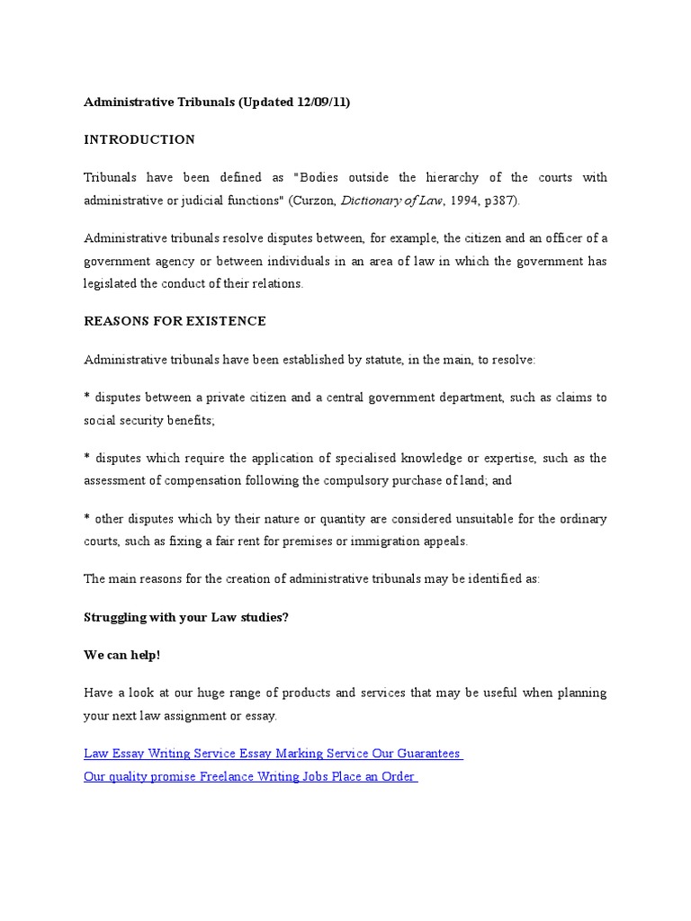Overview of Administrative Tribunals | PDF | Tribunal | Legal Aid