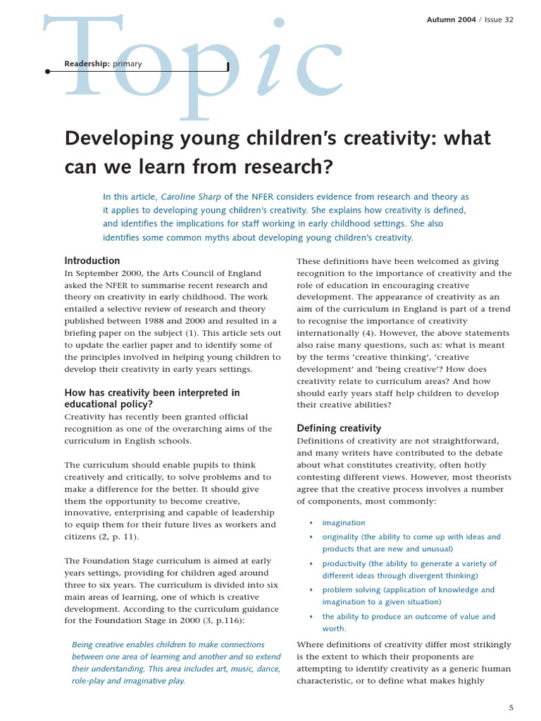 Creativity | PDF | Creativity | Early Childhood Education