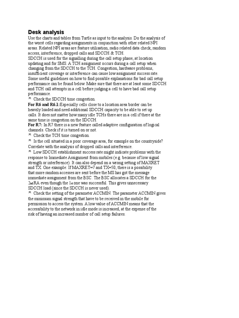 Desk Analysis: For R6 and R6.1:Especially Cells Close To A Location ...