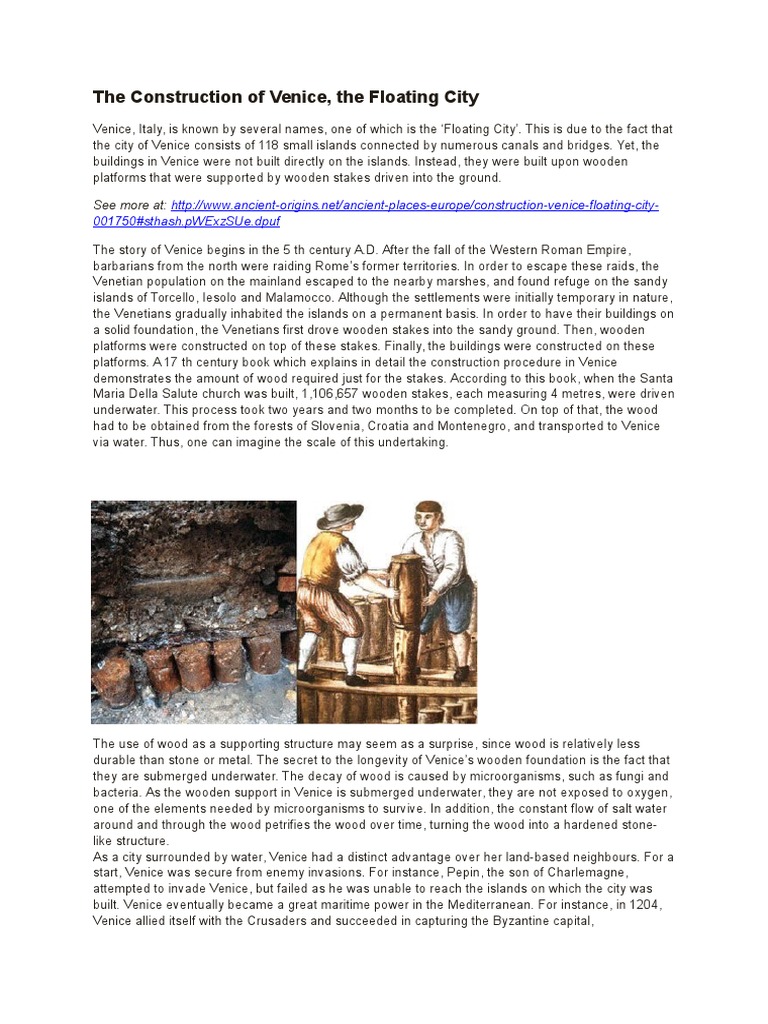 The Construction of Venice, The Floating City: See More at | PDF ...