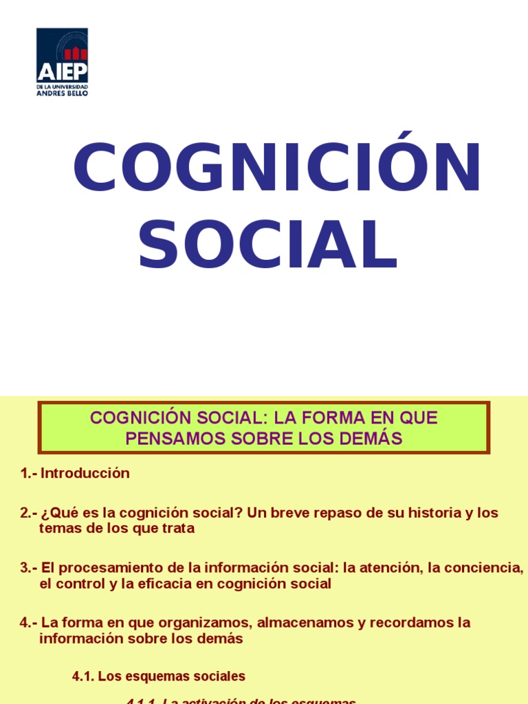 Cognición Social | PDF | Psicología Social | Sicología