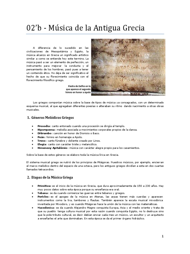 02_Musica de la Antigua Grecia.pdf | Armonía | Antigua Grecia | Prueba ...