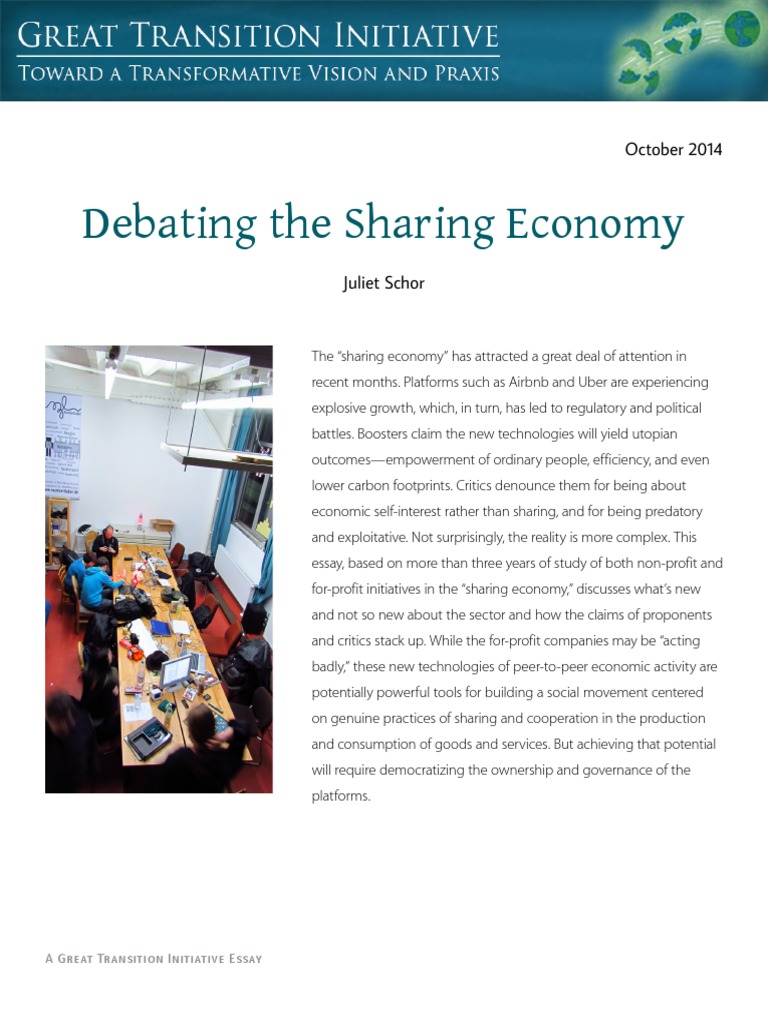Debating the Sharing Economy Dynamics | PDF | Sharing Economy | Capitalism