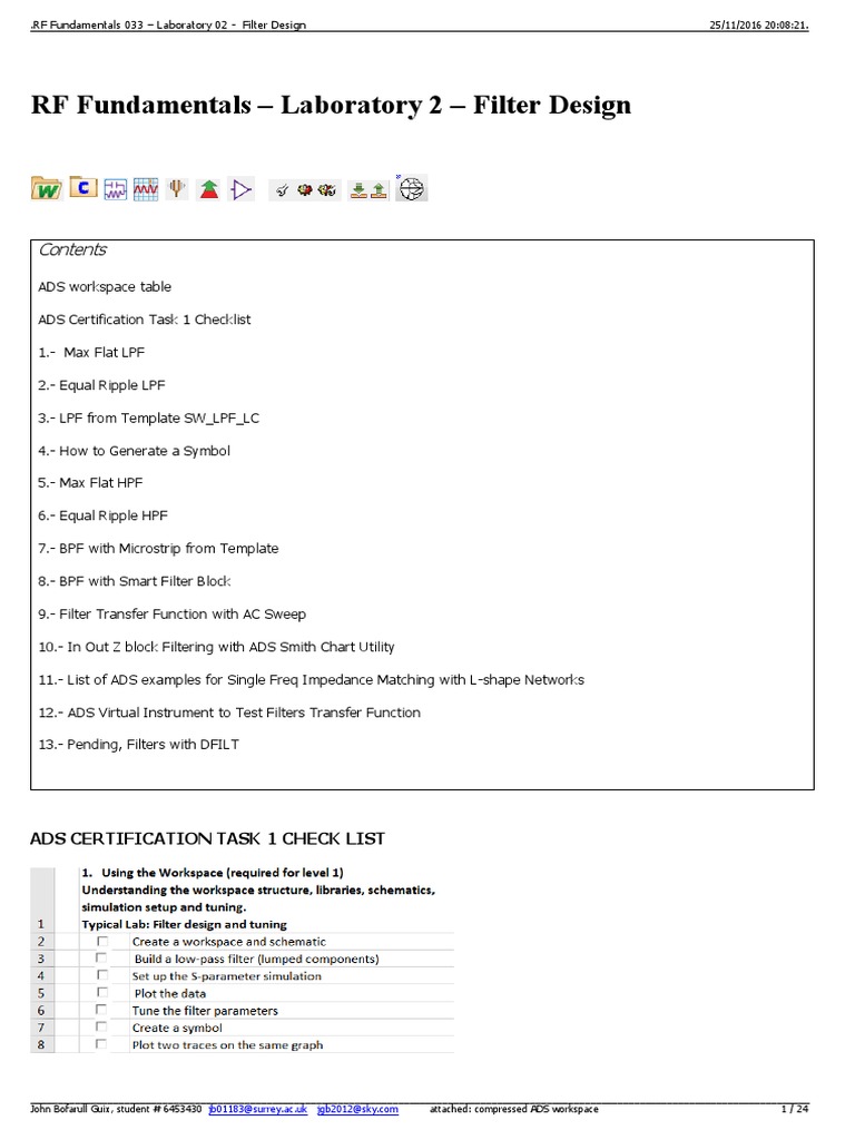 Keysight ADS Advance Design System Certification Task 1 - Basic Radio ...