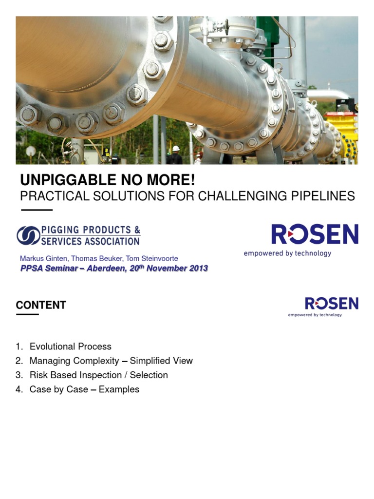2013 04 ROSEN Slides | Pipeline Transport | Risk