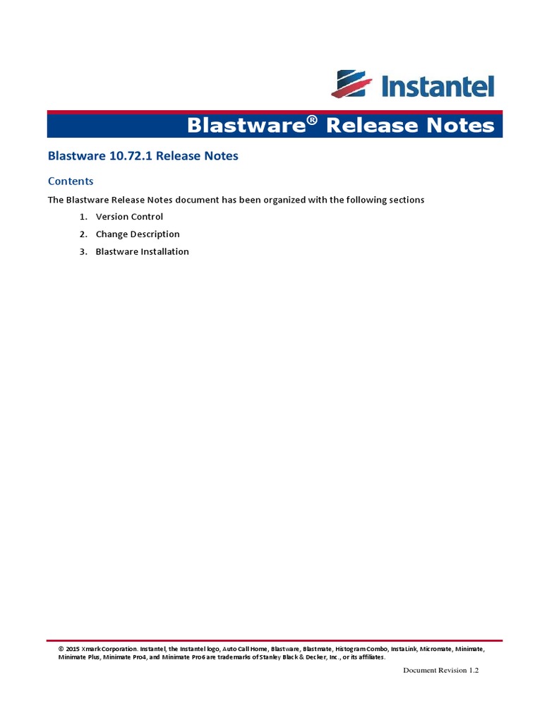 ReleaseNotes Blastware 10.72.1 r1.2 | PDF | Installation (Computer ...