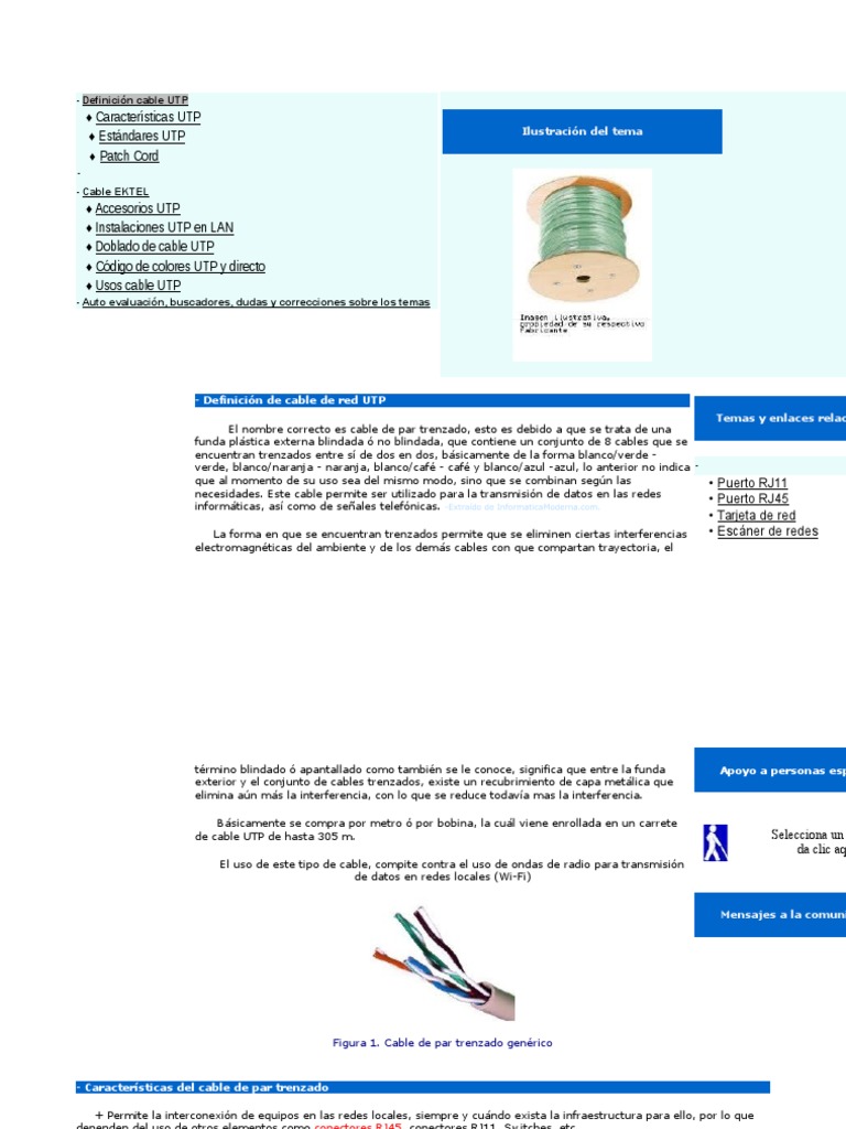 Definición Cable UTP | PDF | Red de computadoras | Tecnología digital