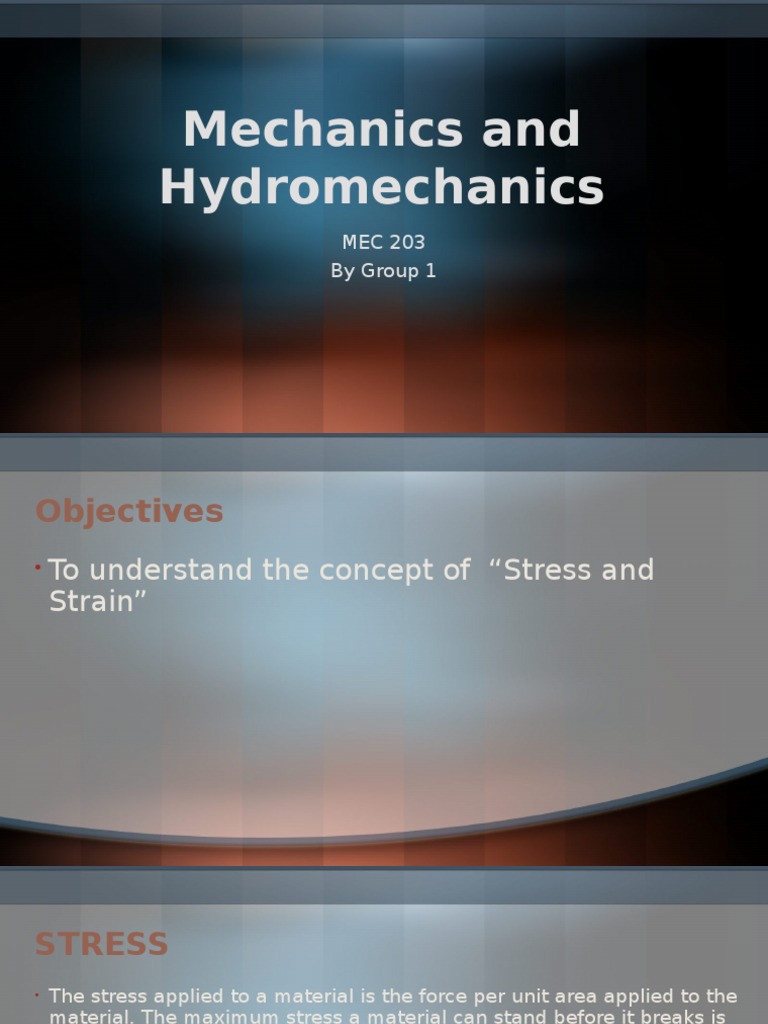 Stress and Strain in Hydromechanics | PDF