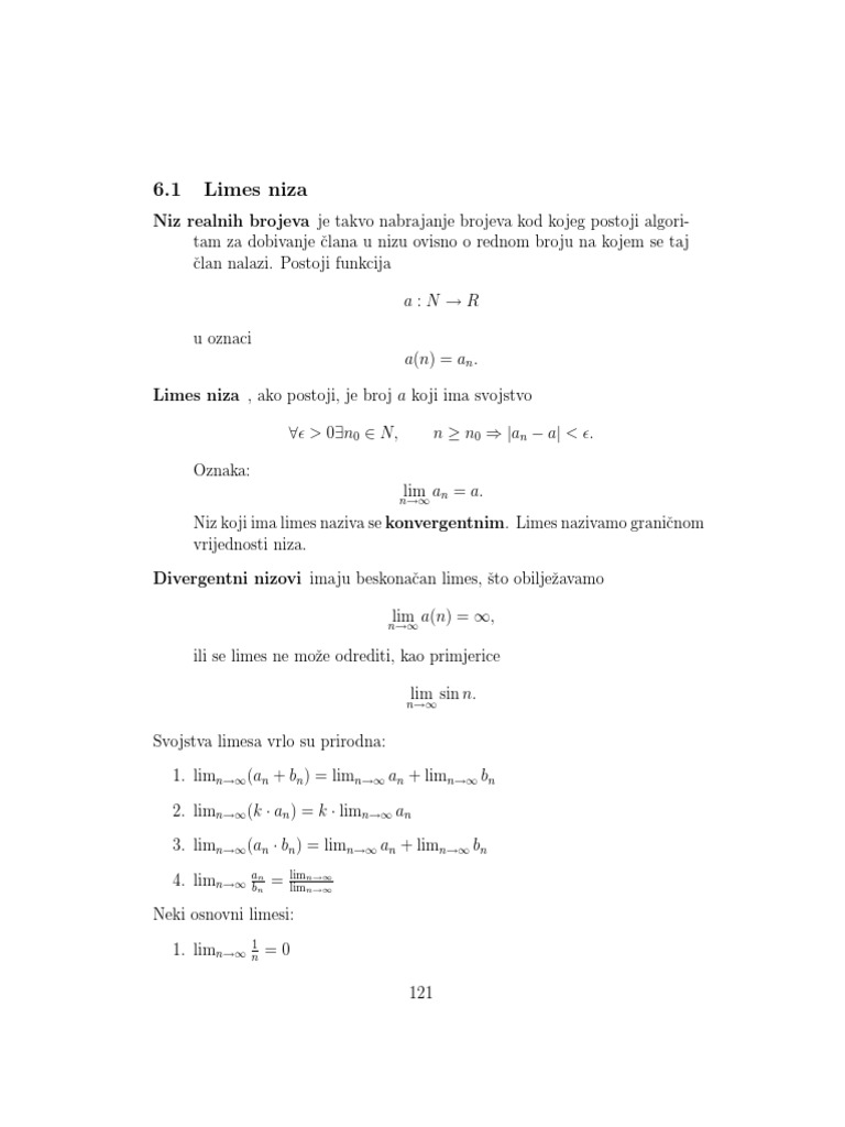 Derivacija I Limes Niza PDF | PDF