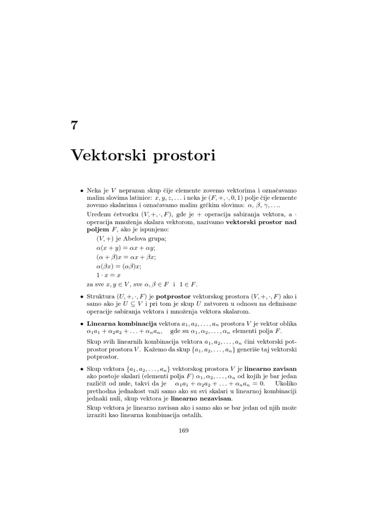 Vektorski Prostori PDF | PDF