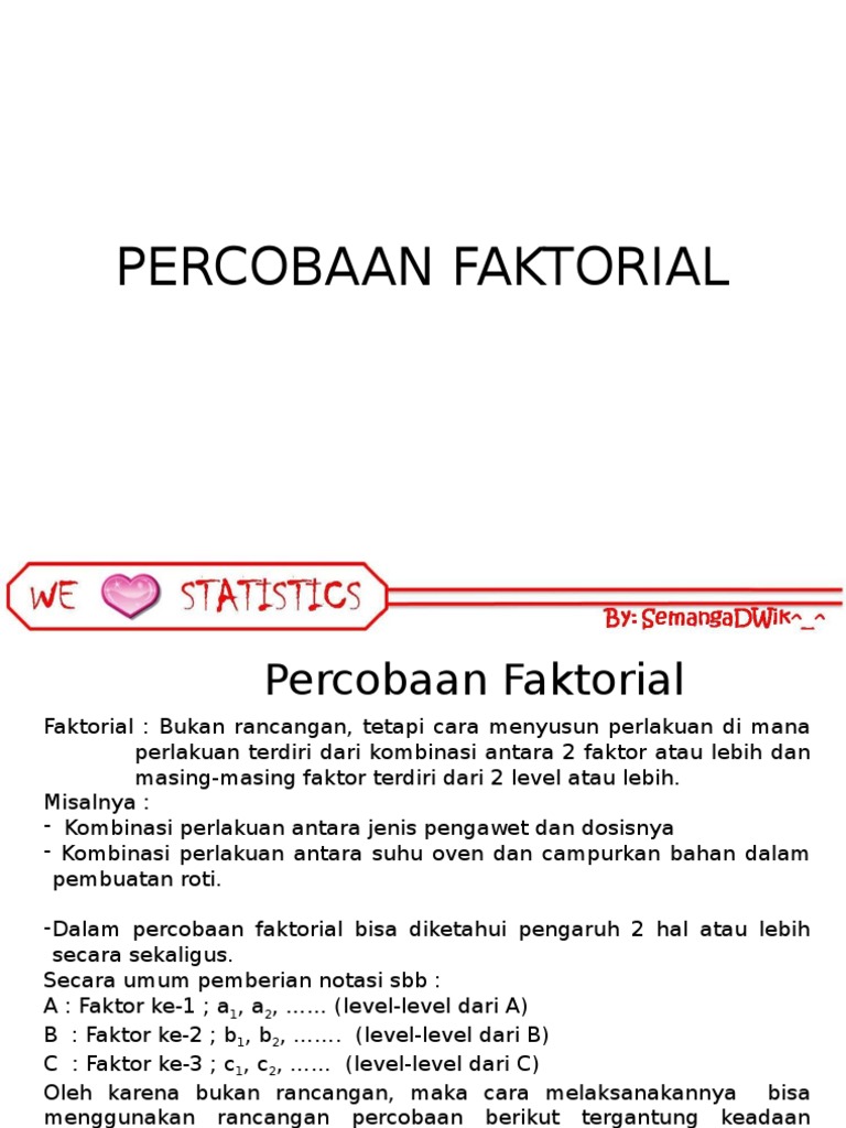 Percobaan Faktorial | PDF