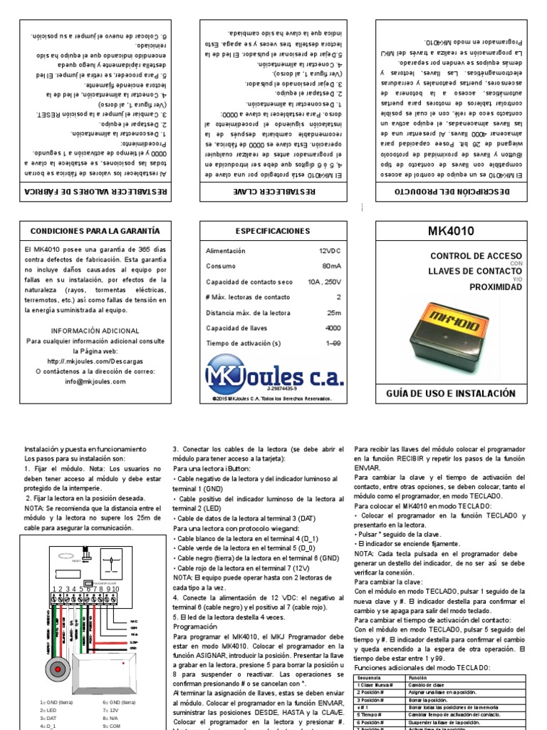 Guia de Instalacion y Manual de Usuario Mk4010 | PDF | Terminal de computadora | Teclado