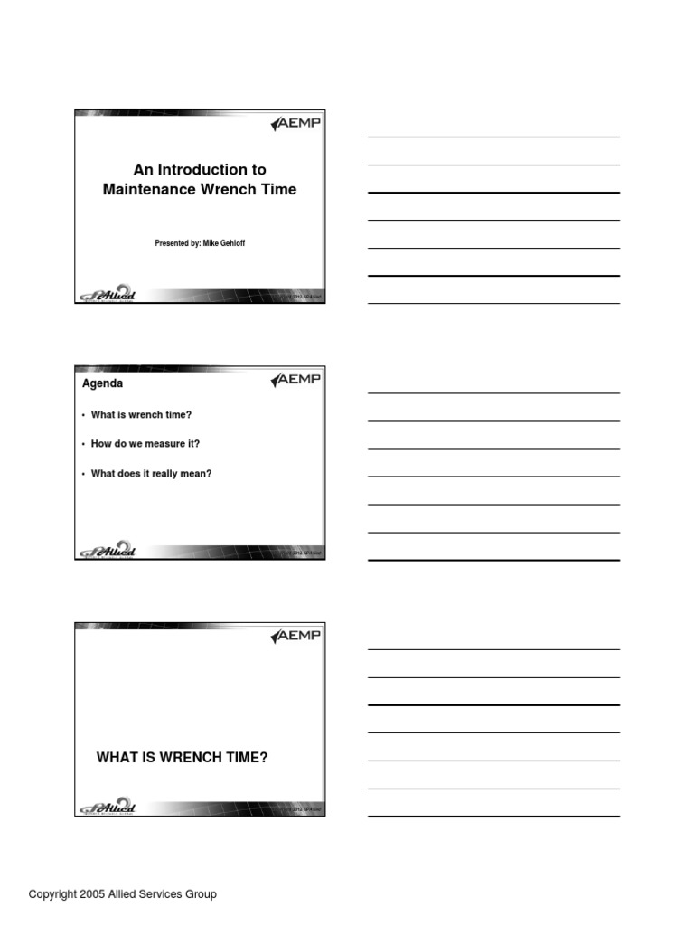 Handouts Mike Gehloff Wrench Time | PDF | Sampling (Statistics) | Business