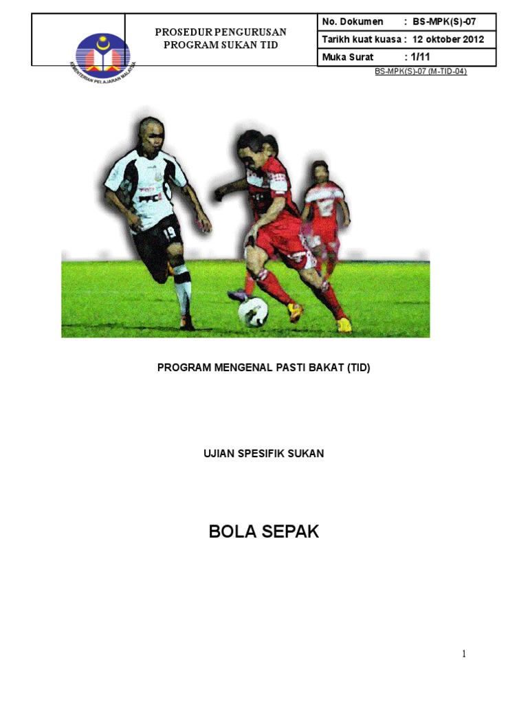 Ujian Kemahiran Bola Sepak TID | PDF | Olahraga & Rekreasi