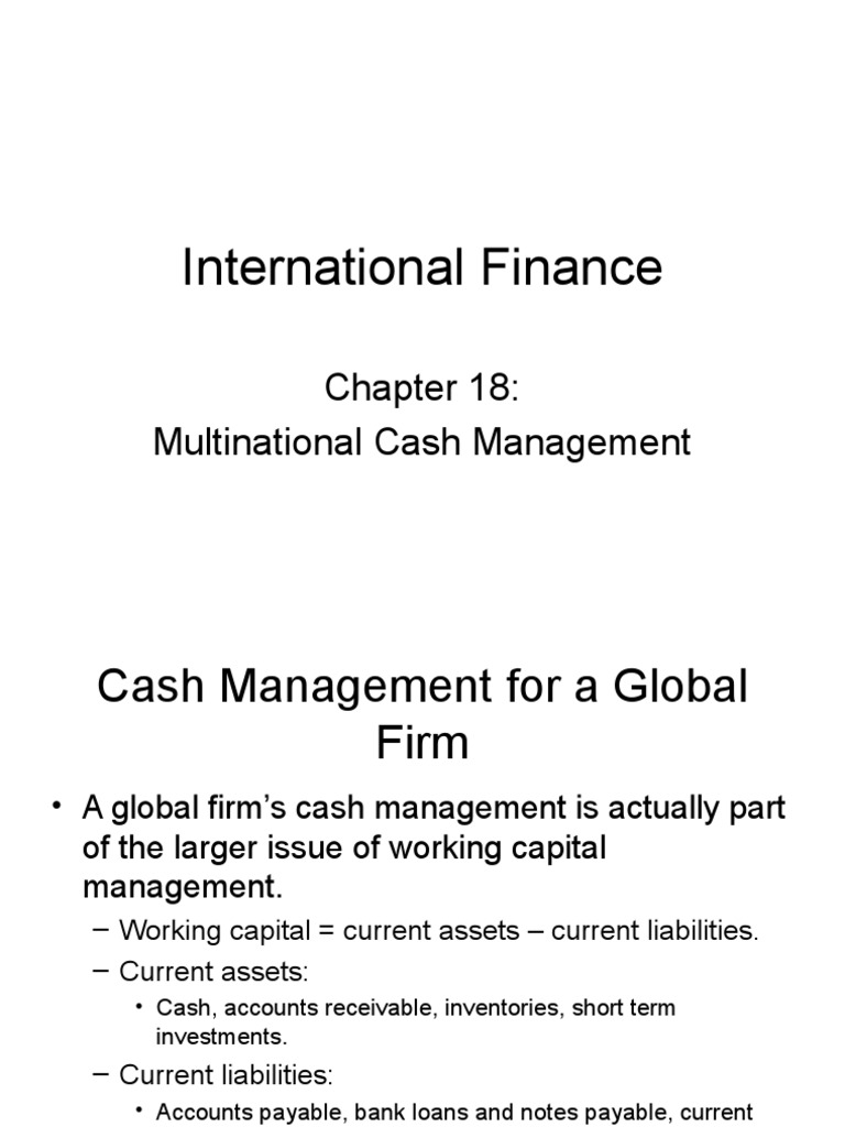 International Finance: Multinational Cash Management | PDF