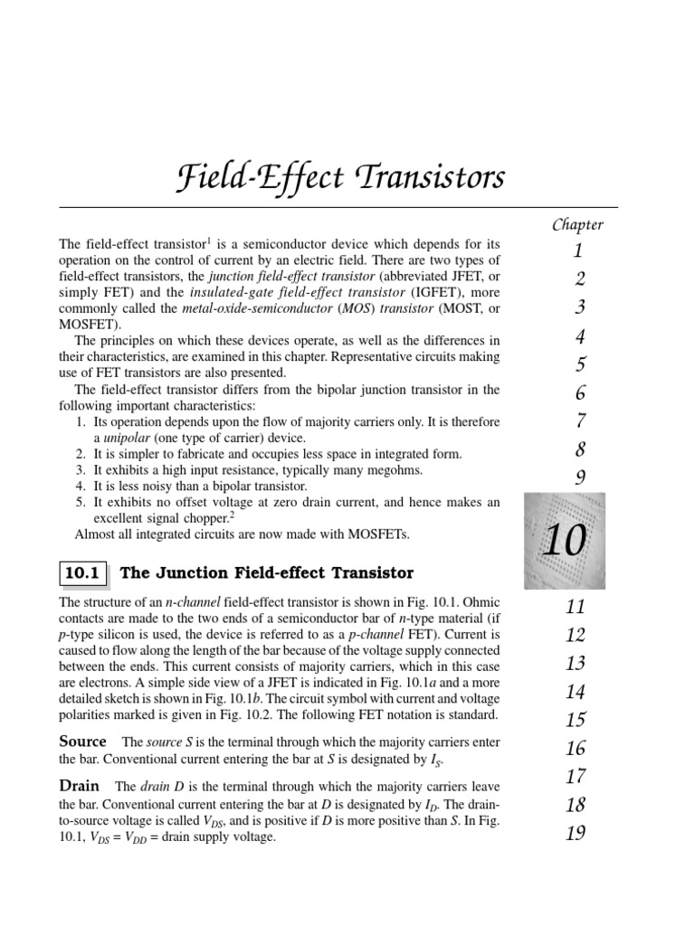 Chapter 10 Field Effect Transistors | PDF | Field Effect Transistor ...
