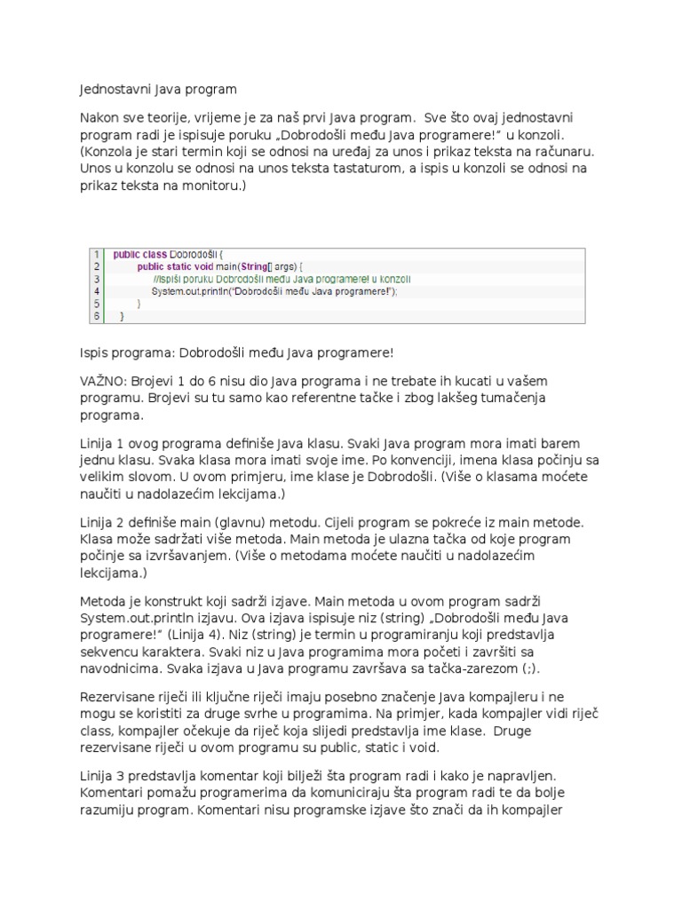 Jednostavan Java Program | PDF
