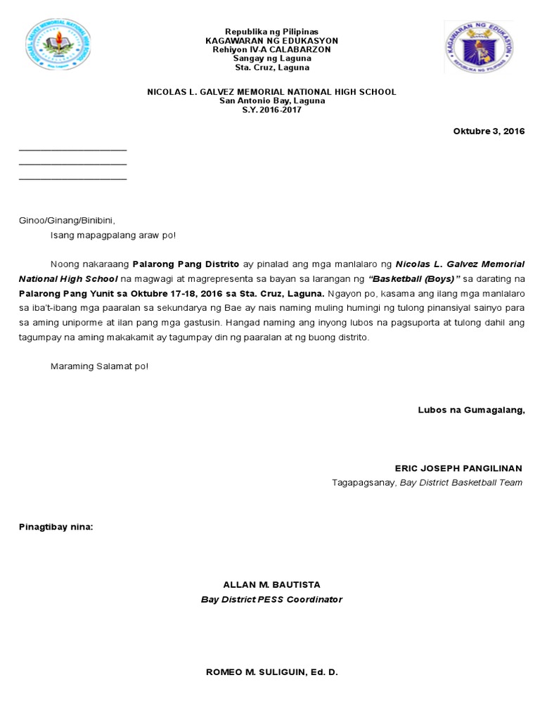 Solicitation Letter Players | PDF