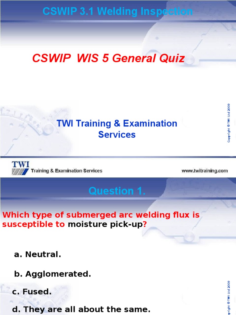 Afternoon Quiz Set 3 | PDF | Welding | Construction