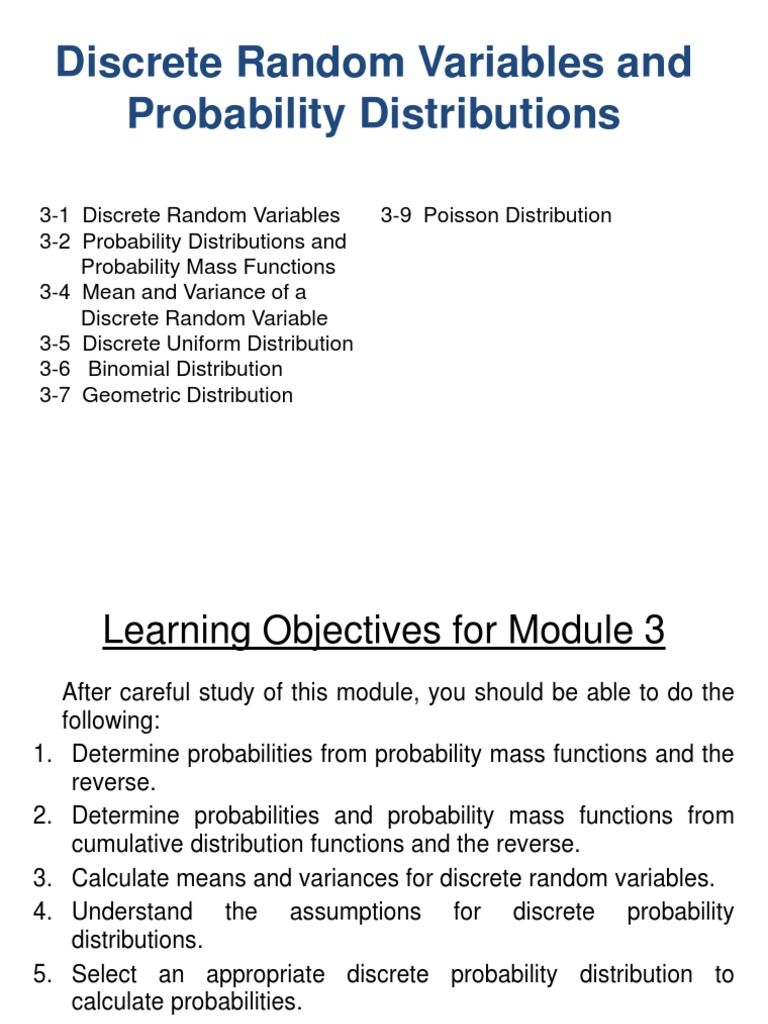 Discrete Probability Distributions Guide | PDF | Probability ...