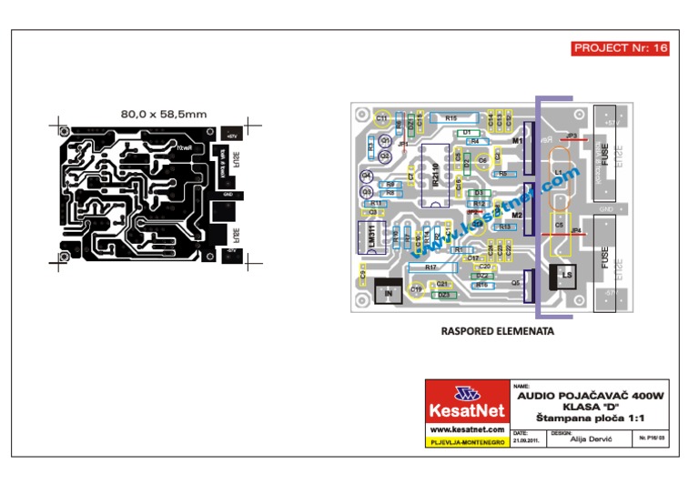 Class D Power Amplifier 400w PCB Layout | PDF