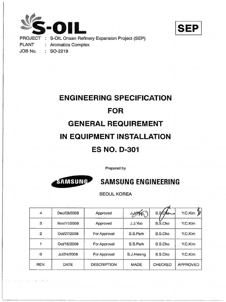 (D-301) General Requirement in Equipment Installation - Rev.4 PDF | PDF ...