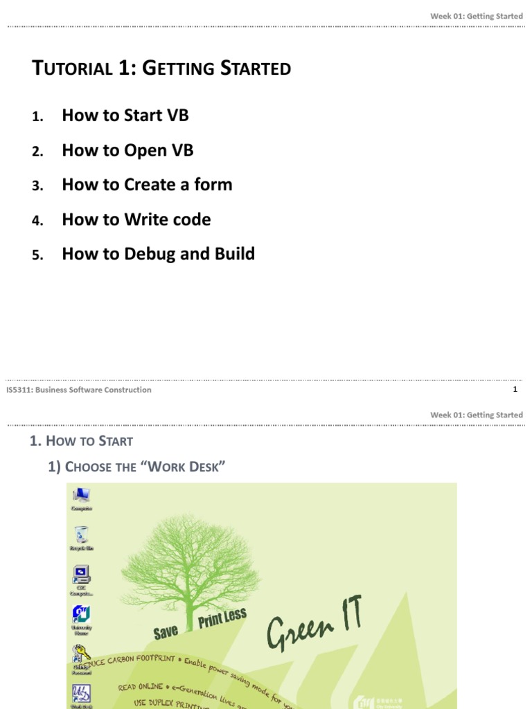 01 Week Tutorial Pdf Microsoft Visual Studio Integrated