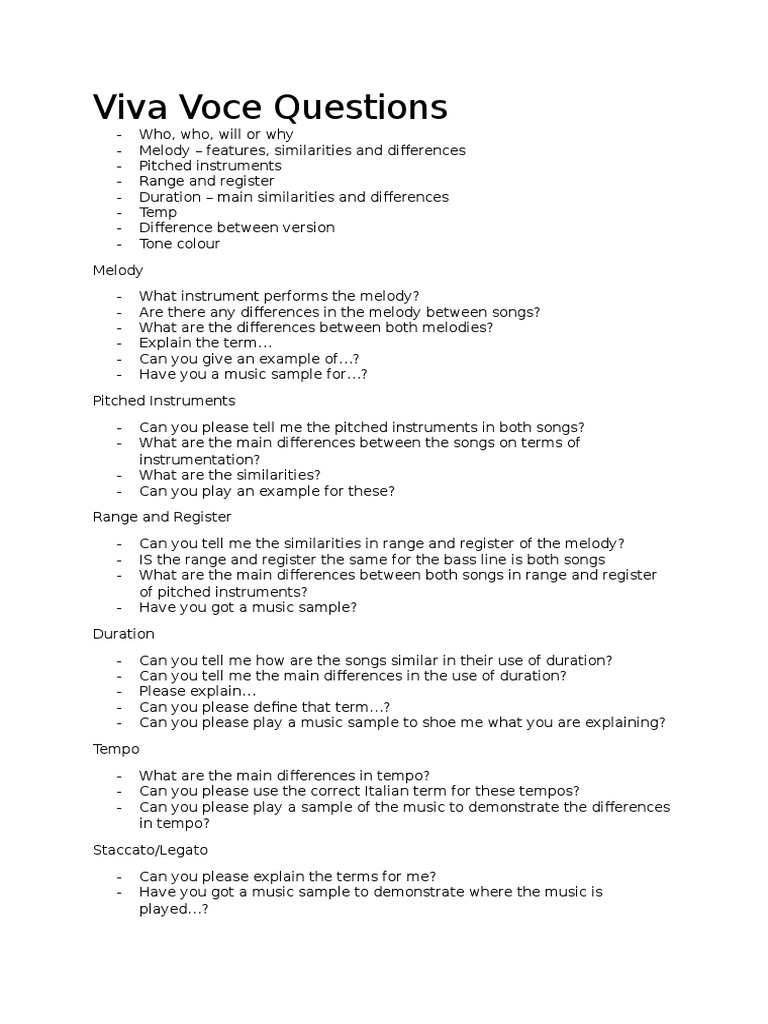 Viva Voce Questions | PDF
