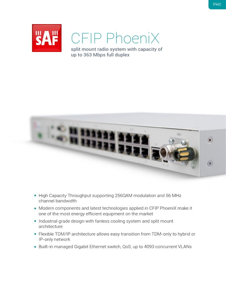 Cfip Phoenix: Split Mount Radio System With Capacity of Up To 363 Mbps ...