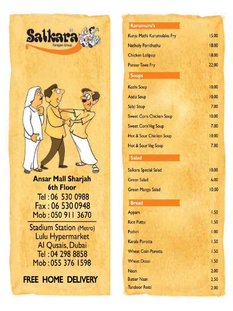 Salkara Menu PDF | PDF