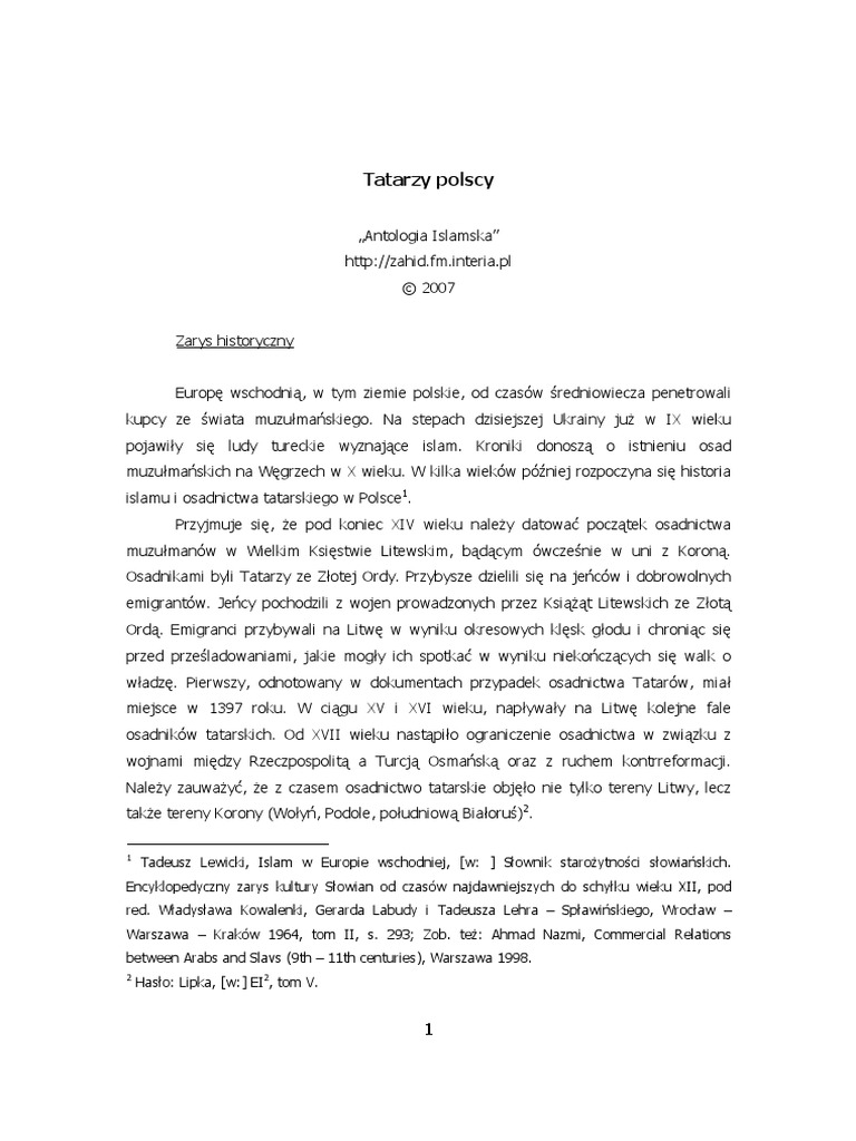 Tatarzy Polscy PDF | PDF
