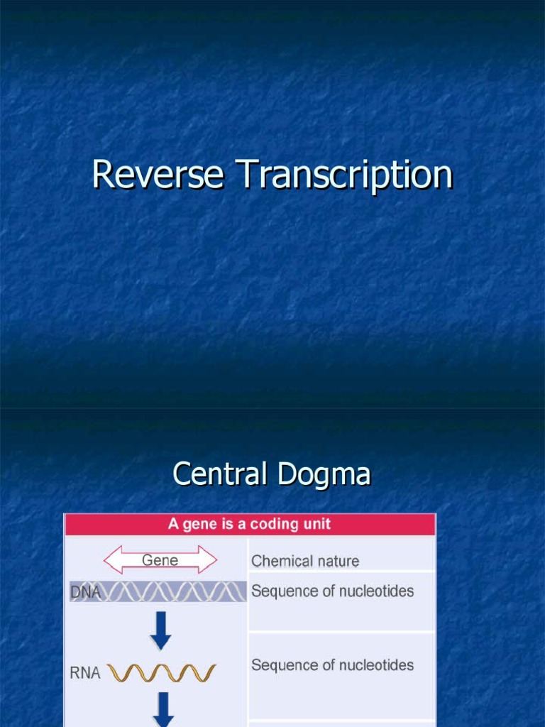 Reverse Transcription and Its Mechanism | PDF | Reverse Transcriptase ...