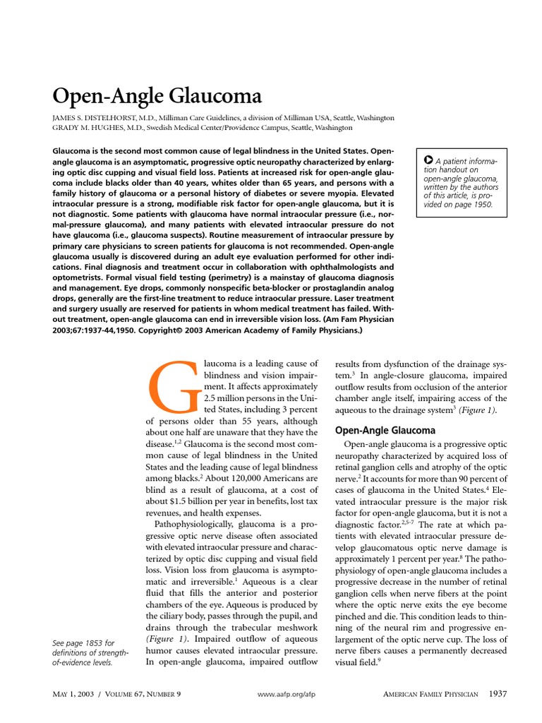 Aafp Open Angle Glaucoma PDF | PDF | Glaucoma | Ophthalmology