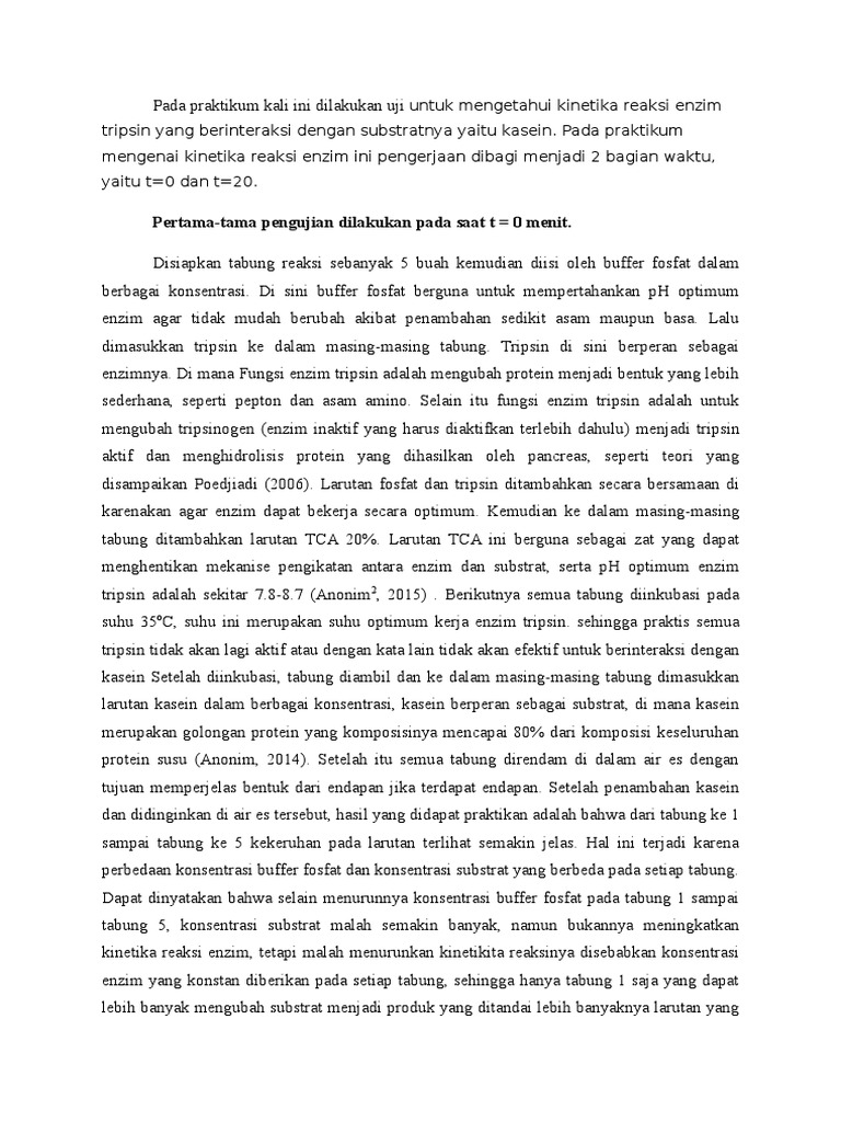 Pembahasan Enzim Tripsin | PDF | Sains & Matematika