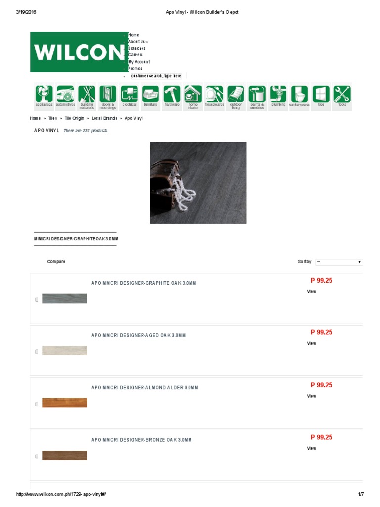 Apo Vinyl - Wilcon Builder's Depot PDF | PDF