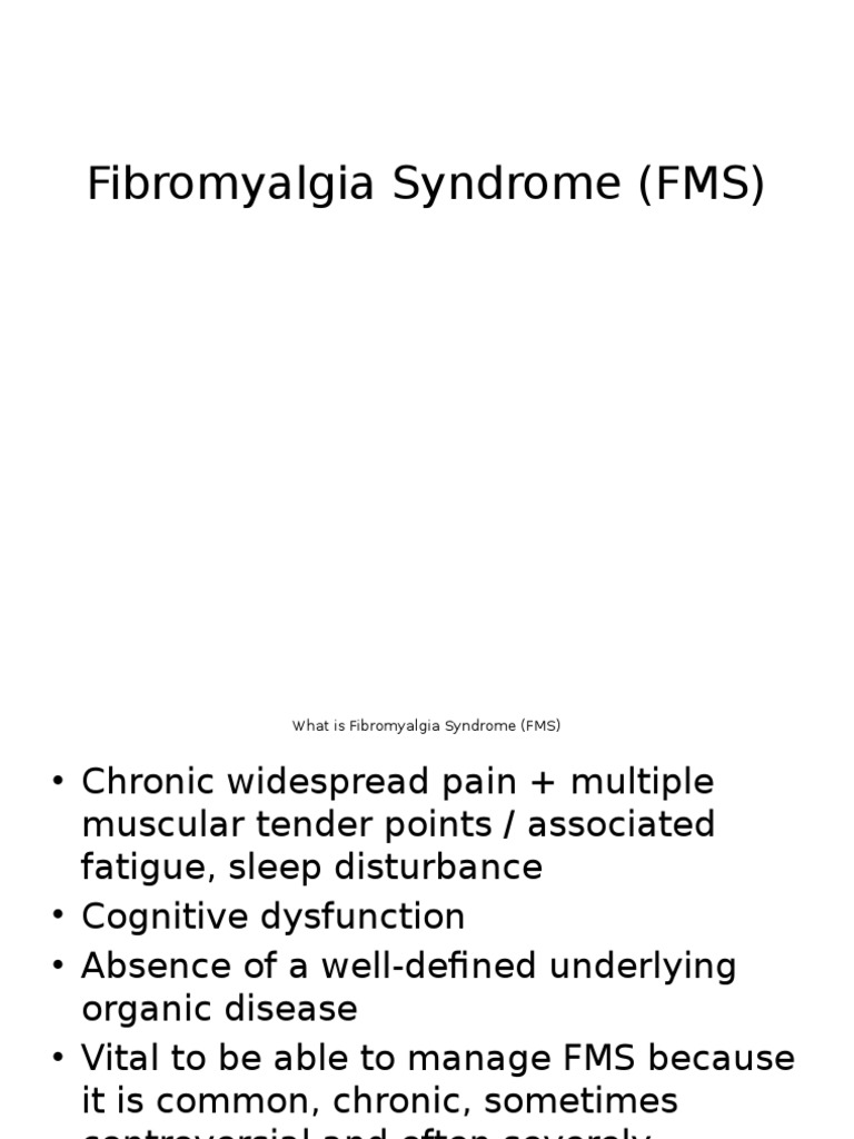 Fibromyalgia Syndrome (FMS) | PDF