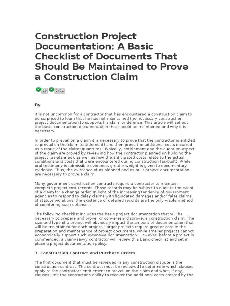 Construction Project Documentation | PDF | General Contractor | Government