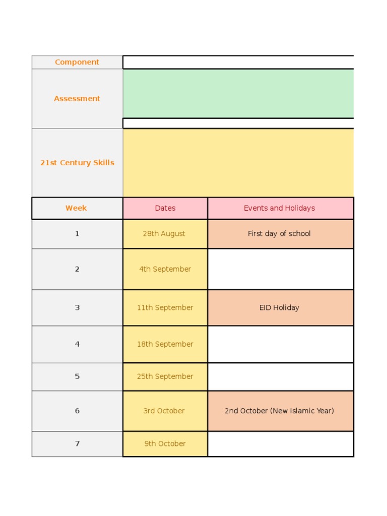 English Curriculum Map Grade 5: Component | PDF | Educational ...