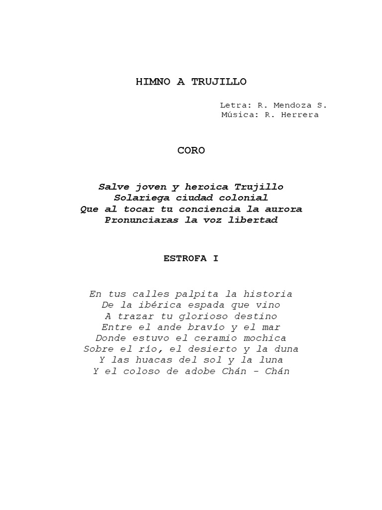 Himno A Trujillo | PDF