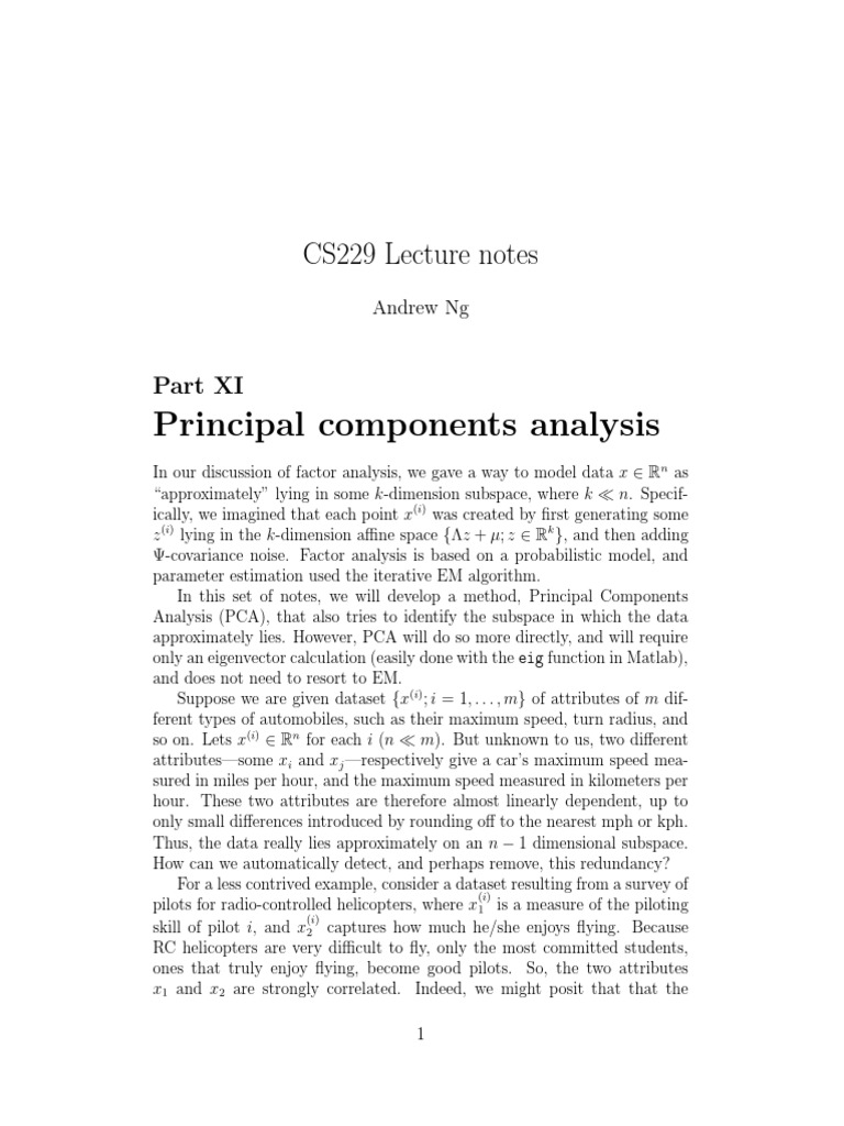 Pca | PDF | Principal Component Analysis | Eigenvalues And Eigenvectors